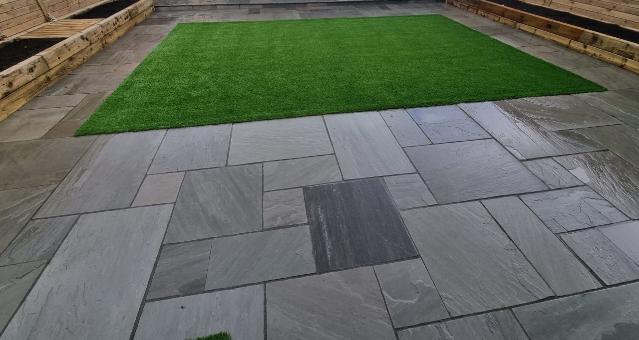 How to lay an Indian Stone Patio yourself - JPM Gardens, Landscaping ...